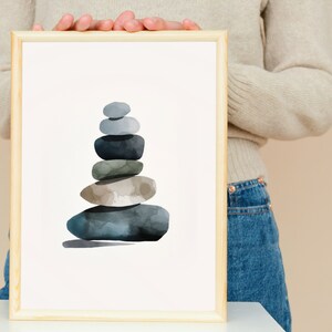 Balancing Stones Art | Pebbles Print | Meditation Wall Art | Yoga ...