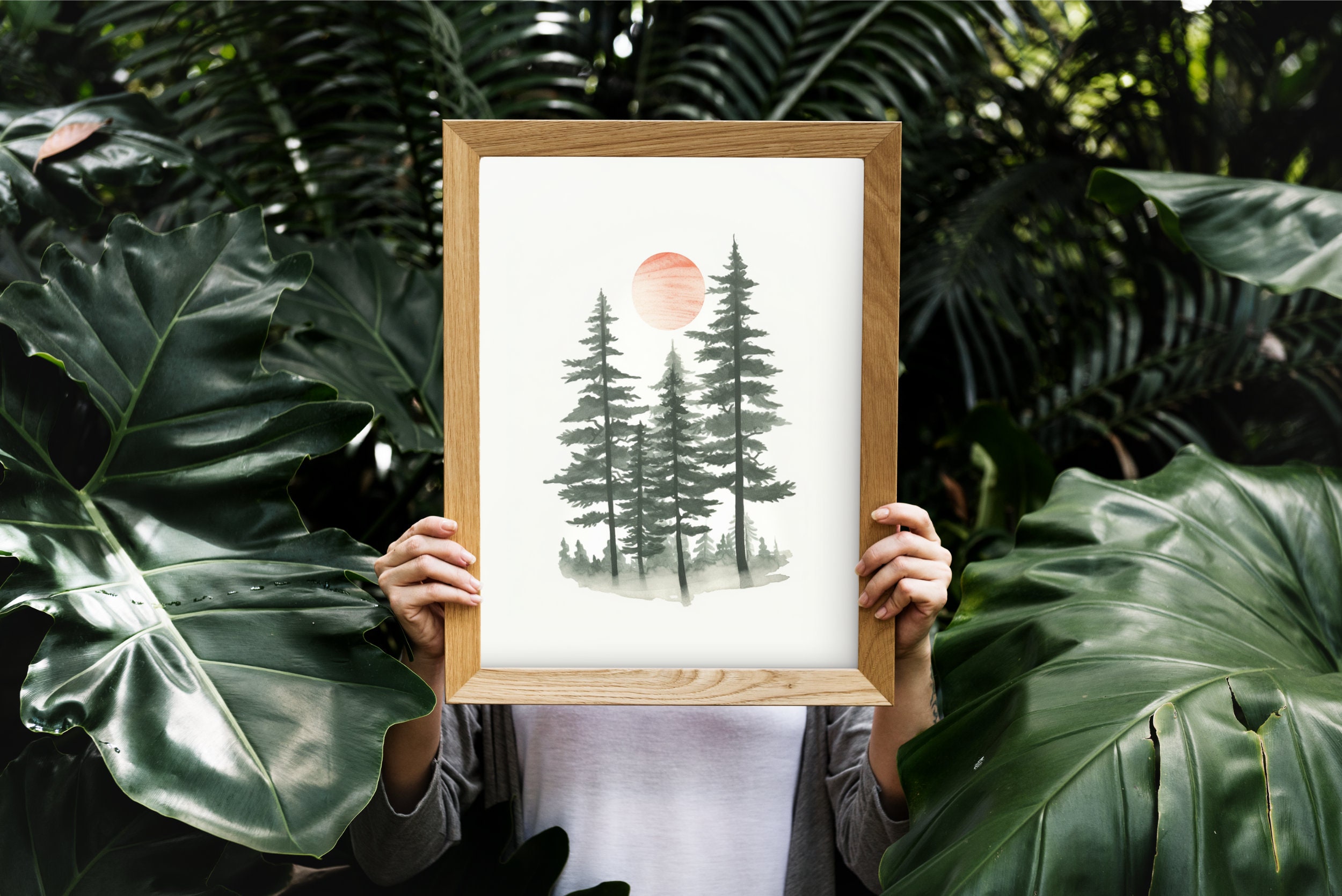 Pine Tree Wall Print | Scandinavian Decor Winter Wall Print Pine Tree ...