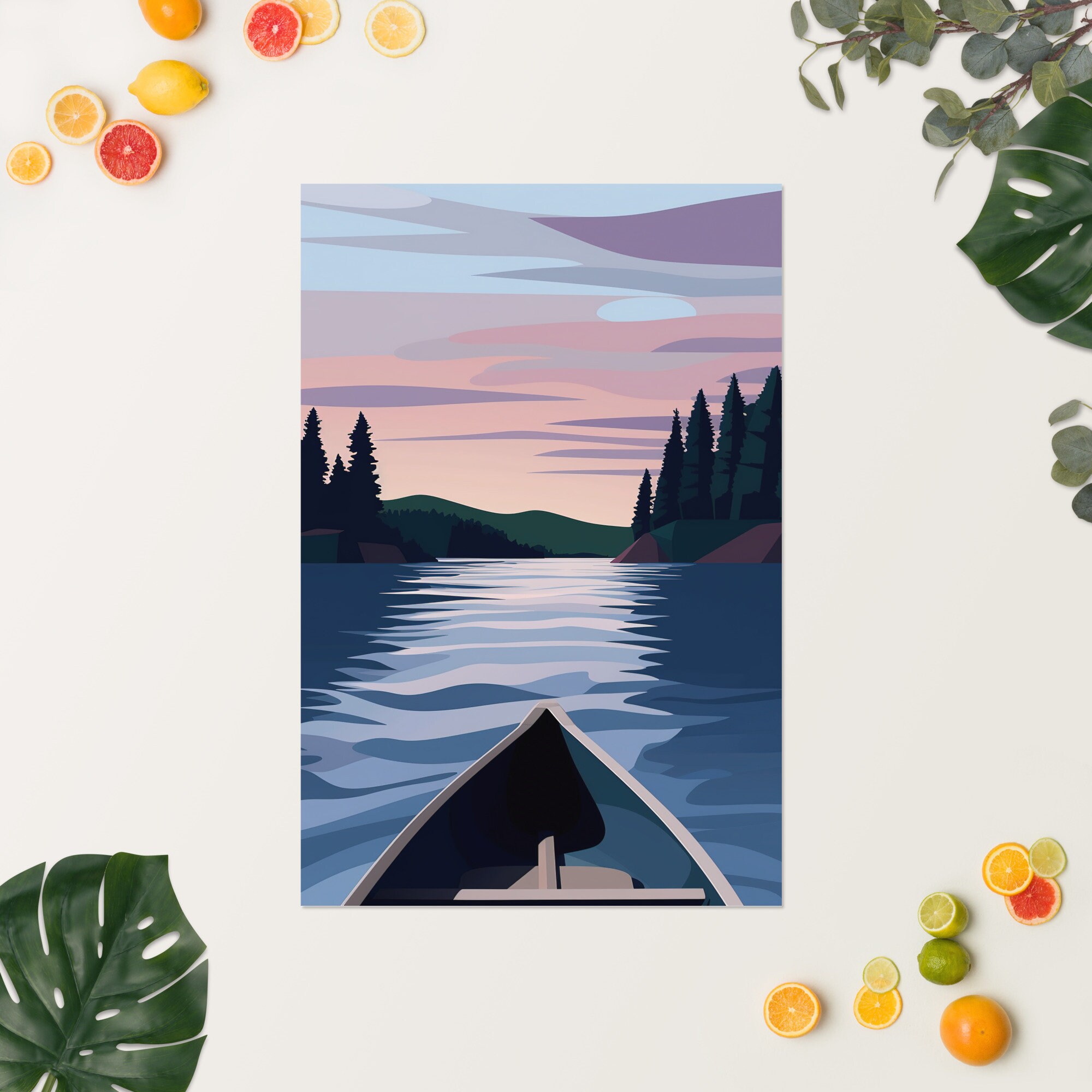 Canoe Art | Minnesota Travel Print | Canoe Decor | Art From Minnesota ...