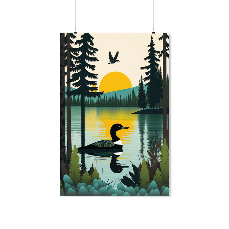Vintage Loon Print Nature Art Lake House Prints - Etsy