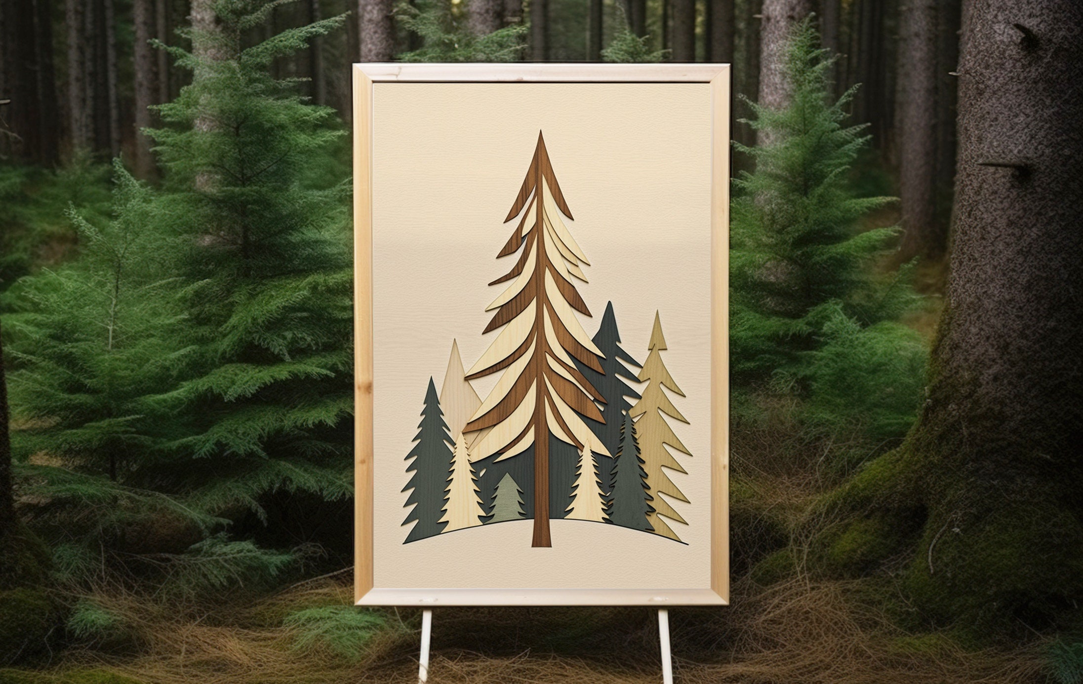 Vintage Pine Trees Wood Art Print Pine Trees in Minnesota - Etsy