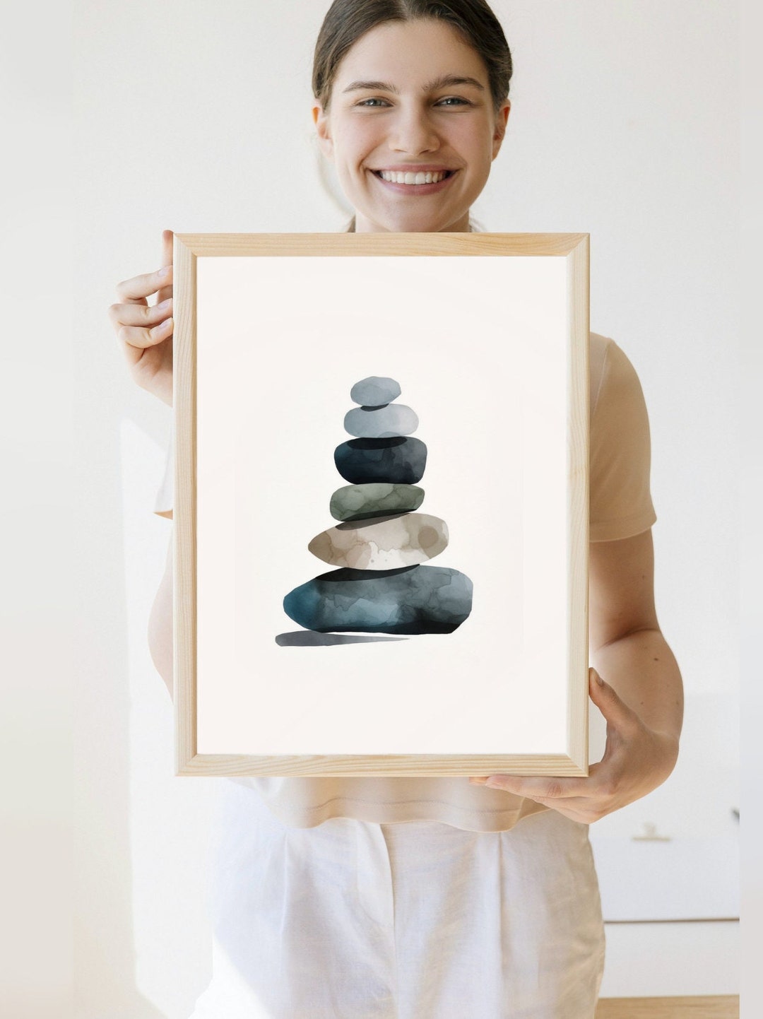 Balancing Stones Art | Pebbles Print | Meditation Wall Art | Yoga ...