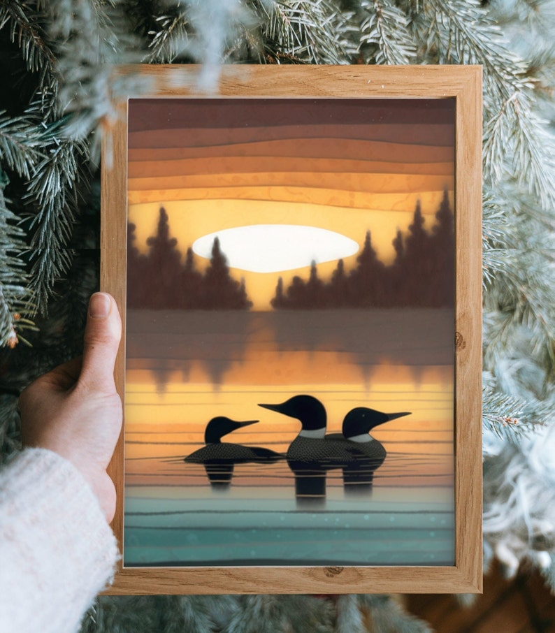 Vintage Loon Print | Nature Art | Lake House Prints | Minnesota Poster ...