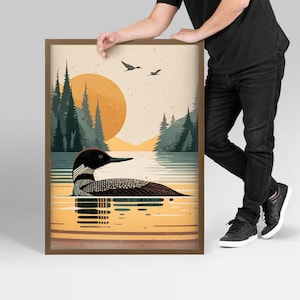 Vintage Loon Print | Nature Art | Lake House Prints | Minnesota Poster ...