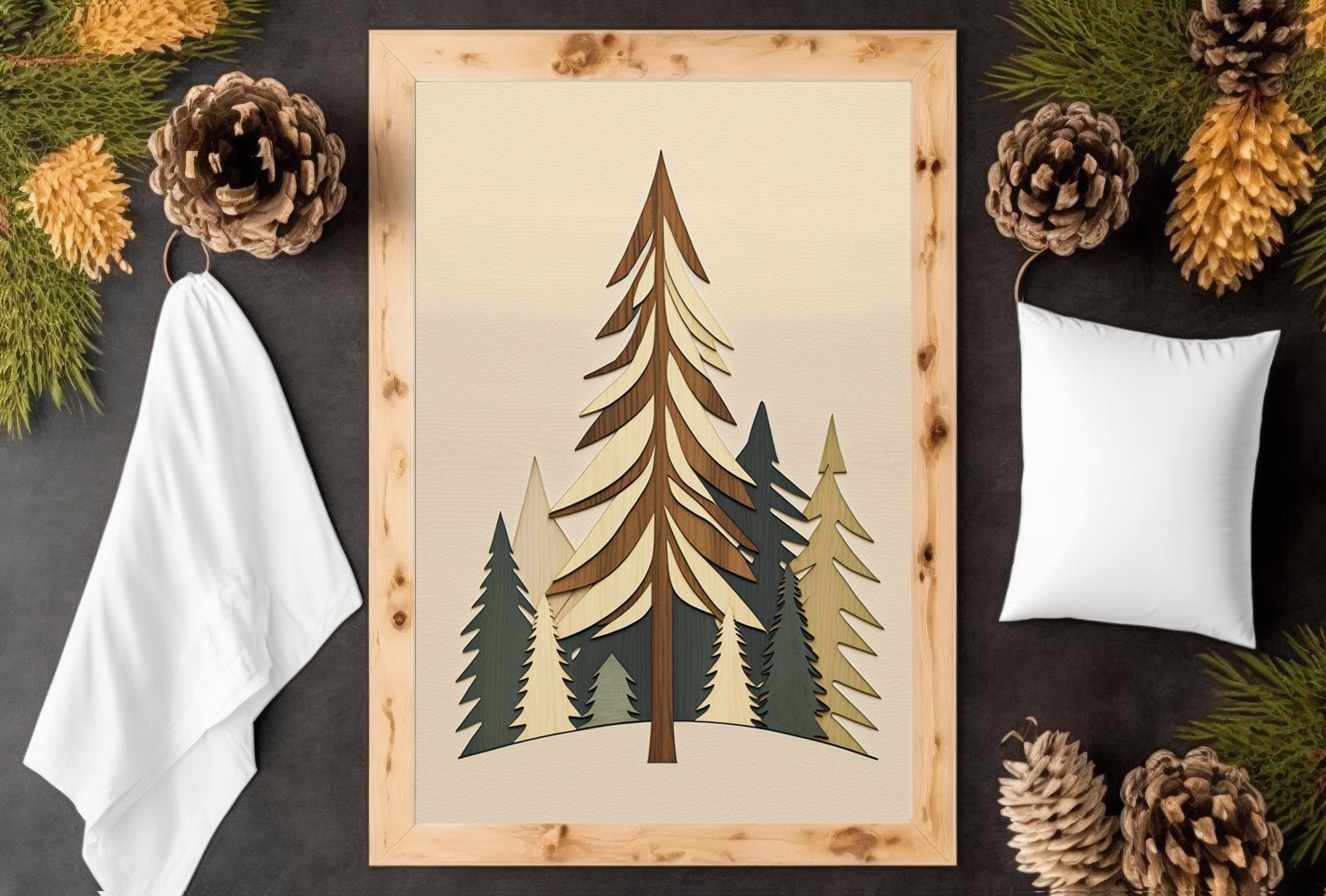 Vintage Pine Trees Wood Art Print Pine Trees in Minnesota - Etsy