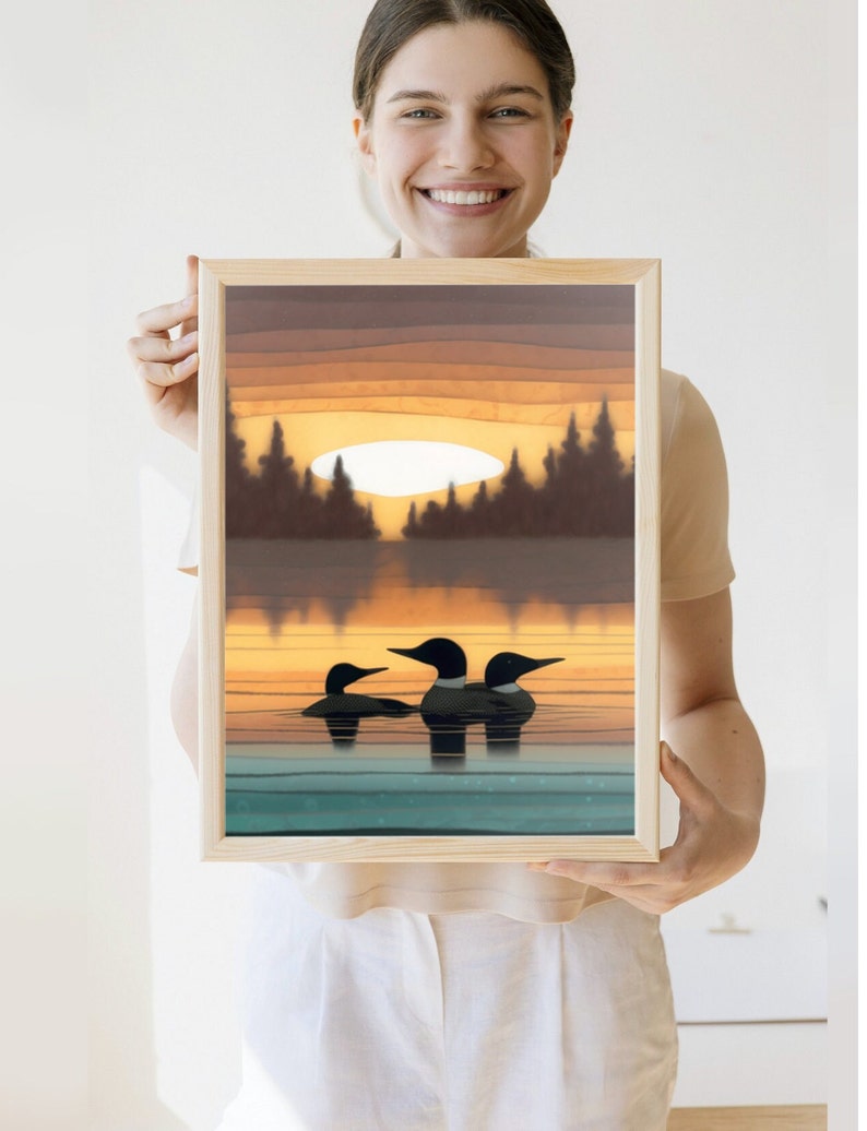 Vintage Loon Print | Nature Art | Lake House Prints | Minnesota Poster ...