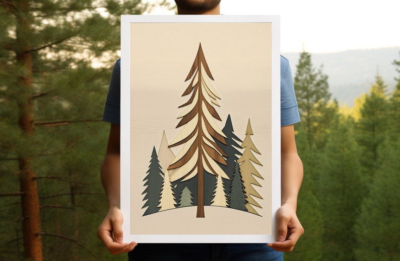 Vintage Pine Trees Wood Art Print Pine Trees in Minnesota - Etsy