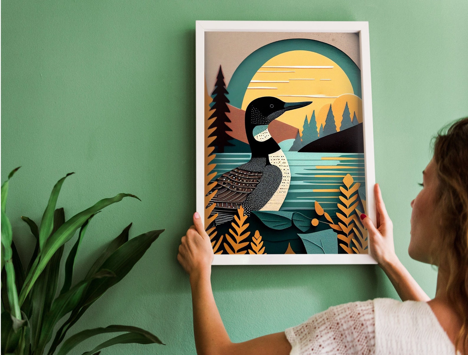 Vintage Loon Print | Nature Art Lake House Prints Minnesota Poster Loon ...