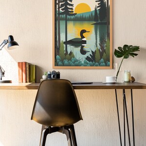 Vintage Loon Print | Nature Art | Lake House Prints | Minnesota Poster ...