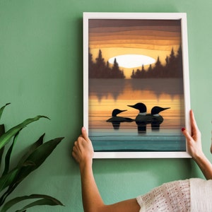Vintage Loon Print | Nature Art | Lake House Prints | Minnesota Poster ...