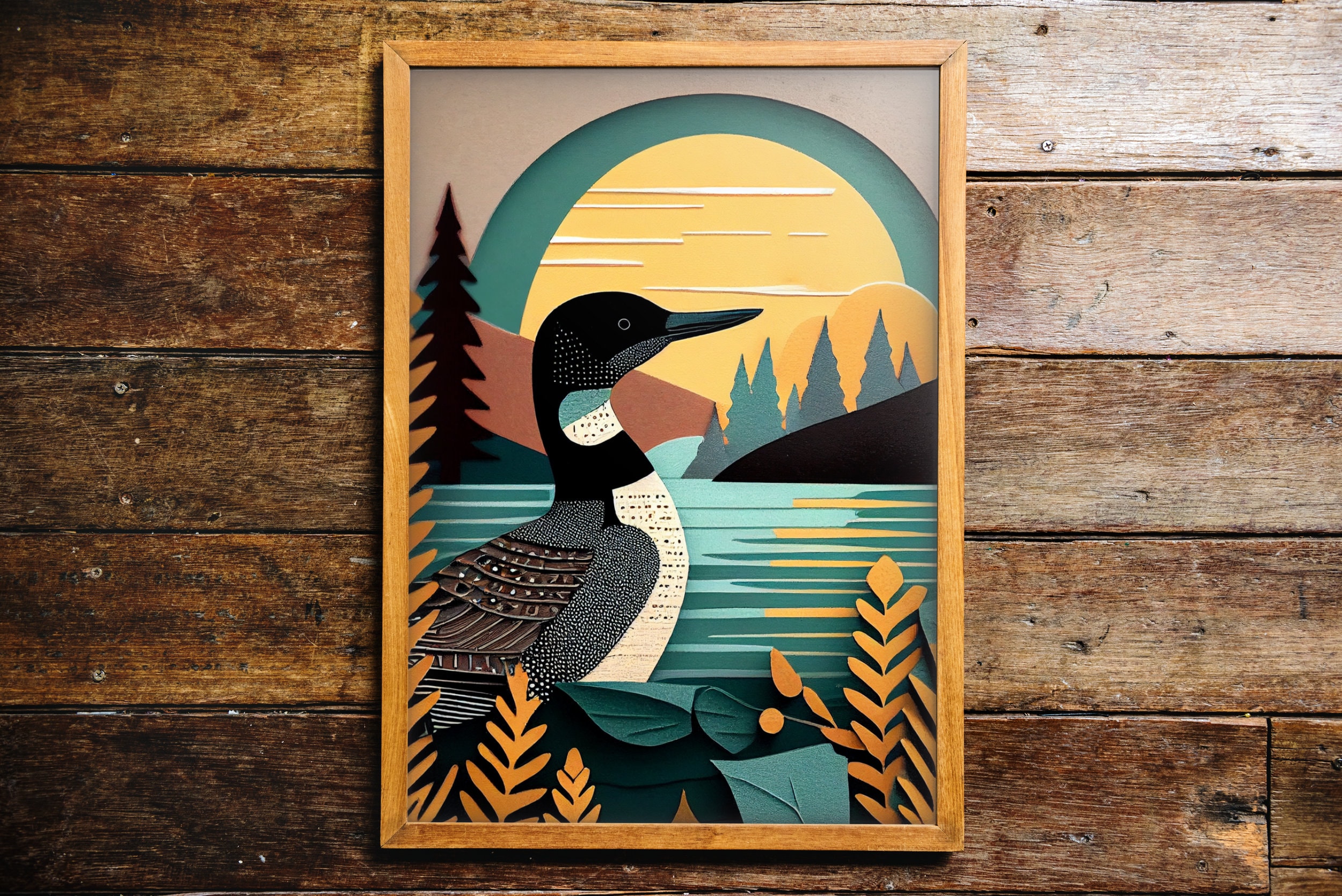 Vintage Loon Print | Nature Art Lake House Prints Minnesota Poster Loon ...