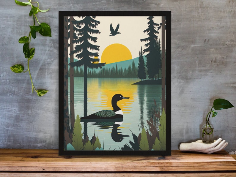 Vintage Loon Print Nature Art Lake House Prints - Etsy