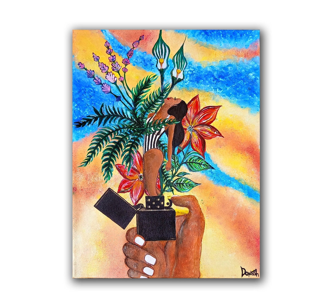 Femininity Energy Art Woman Flowers Print Fashion Printable Art Digital ...