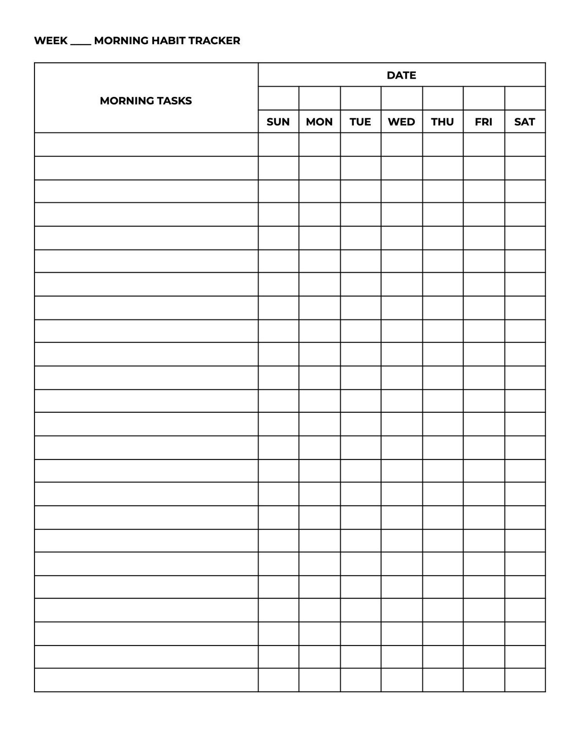 Morning Habit Tracker - Etsy