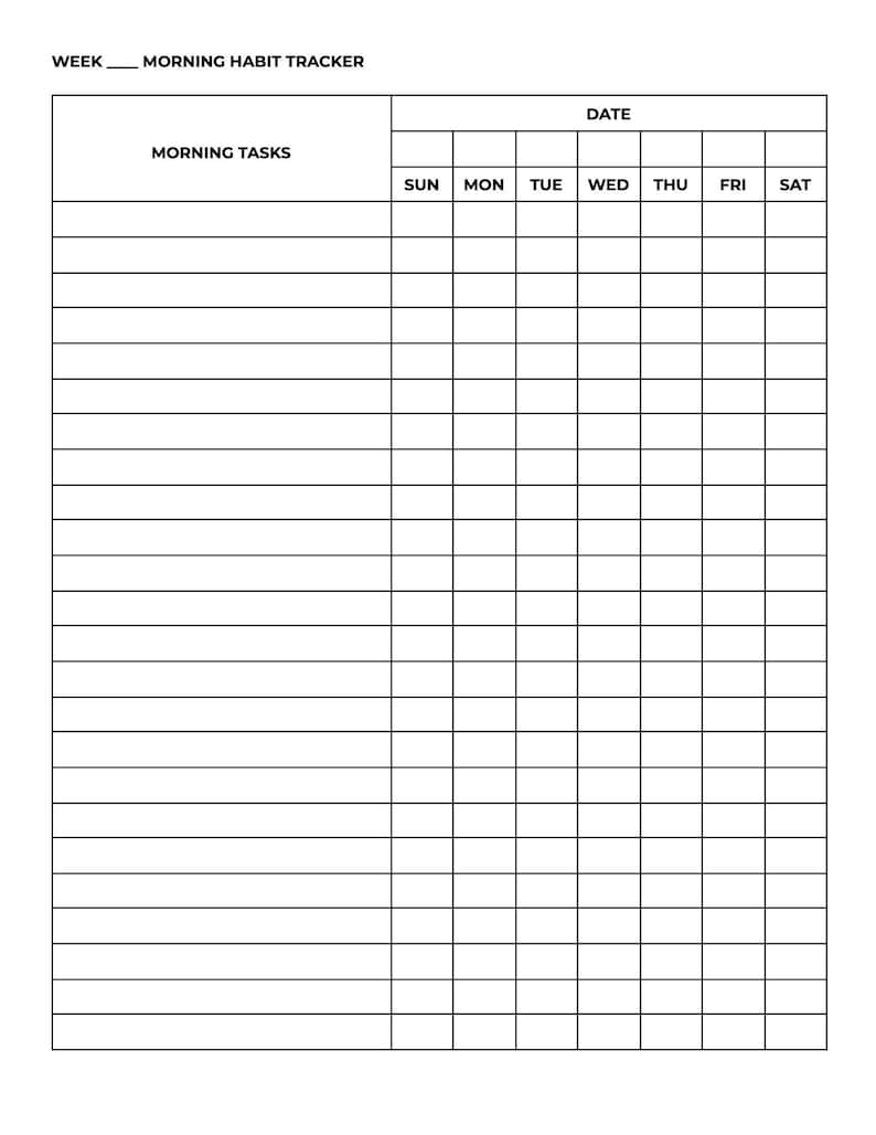 Morning Habit Tracker - Etsy