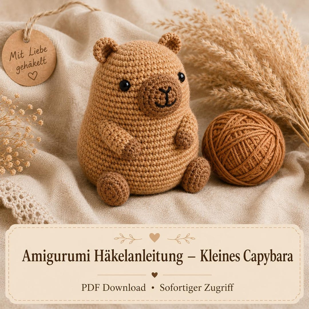 Capybara Crochet Pattern PDF | Amigurumi in German | Beginner Plush Toy ...