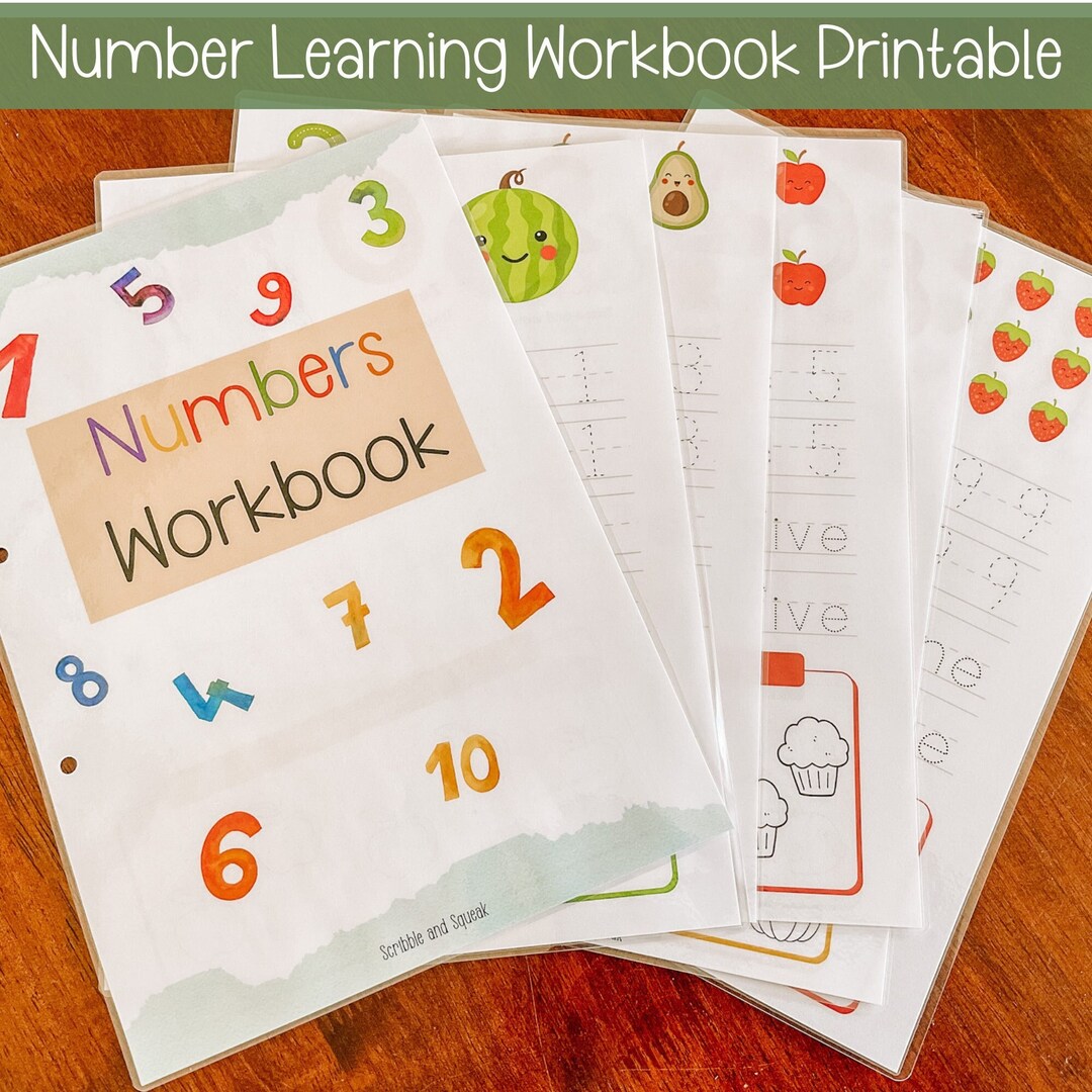 Number Counting Tracing Workbook Printable, Preschool Education Sheets ...