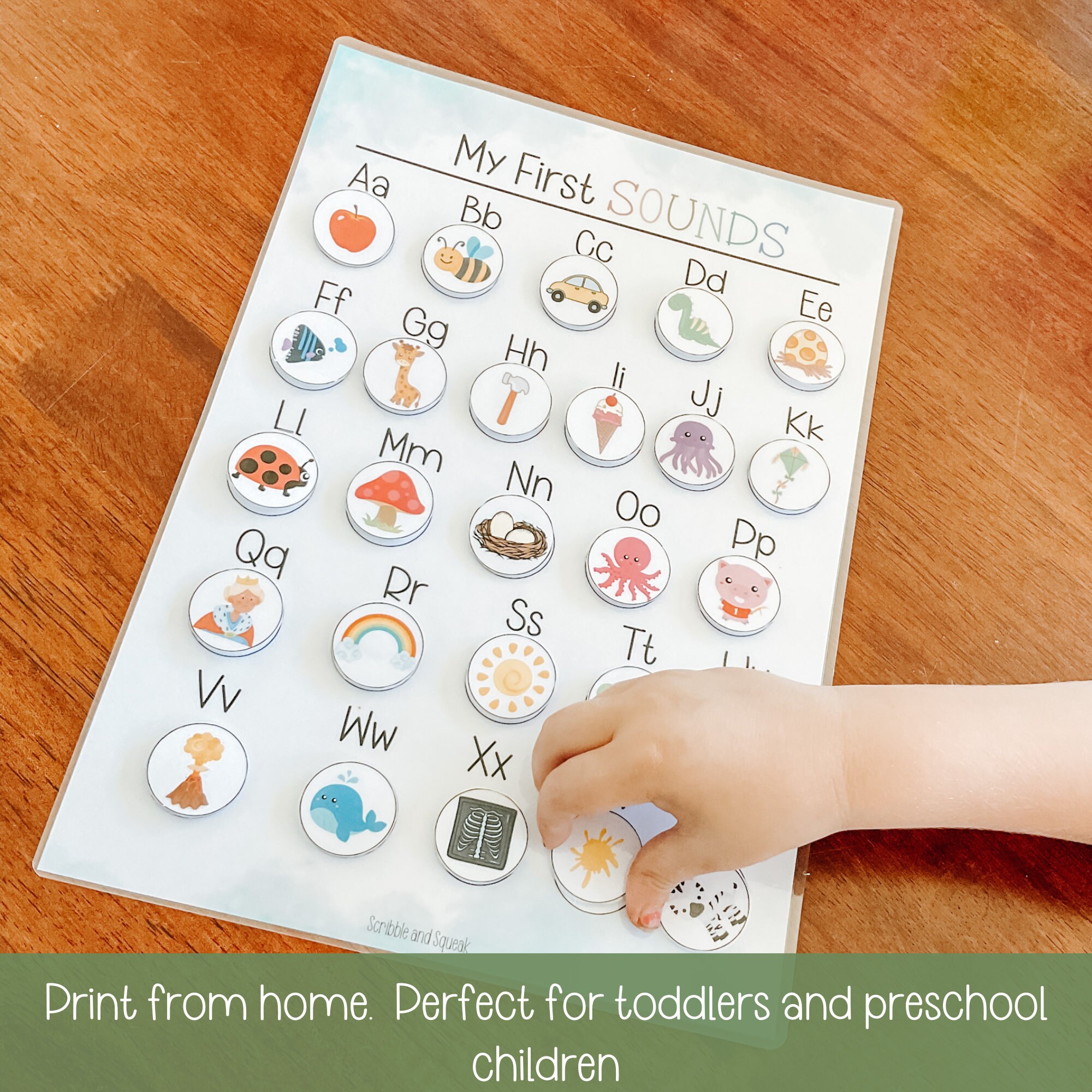 Printable Sound Learning Chart, Alphabet Matching, Toddler Teaching ...