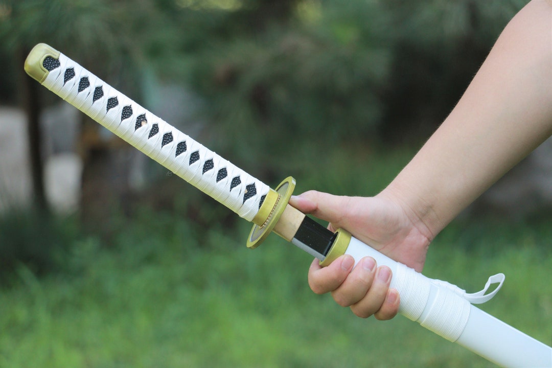 Anime Katana Sword One Piece Cosplay Roronoa Zoro Sword Handmade White ...