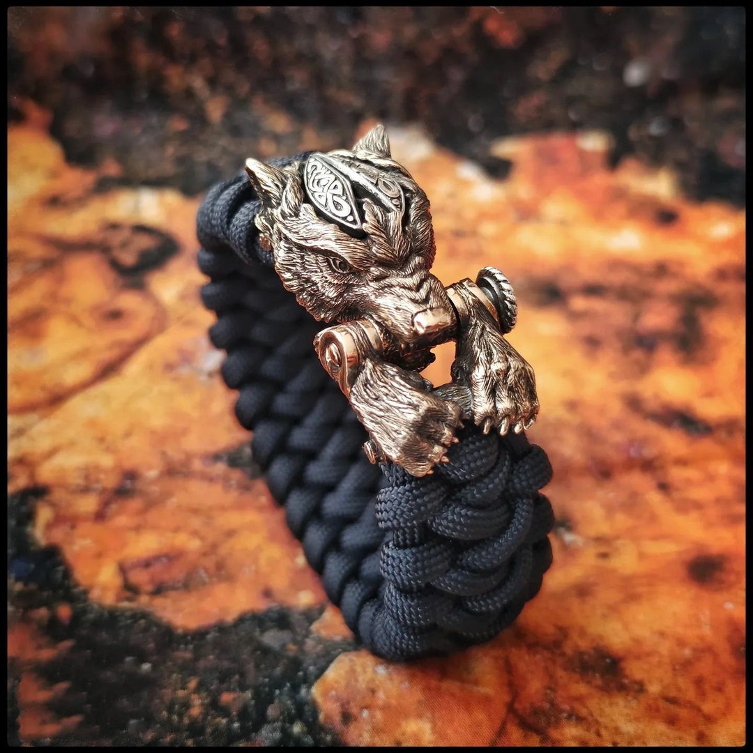 Wolf Paracord Bracelet Custom Paracord Bracelet Handmade - Etsy