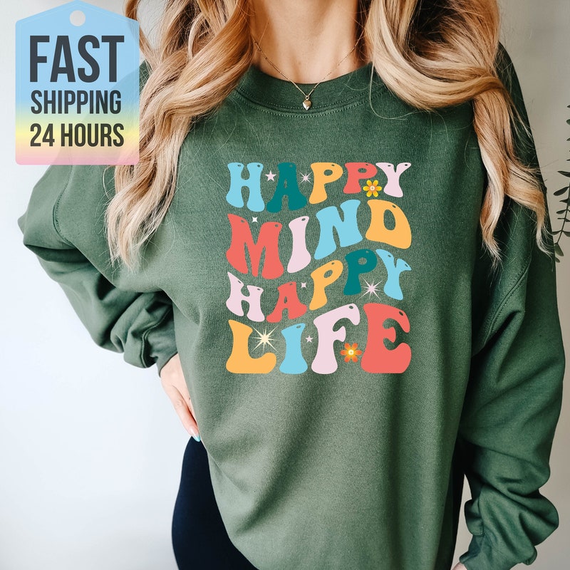 Happy Sweatshirt - Etsy