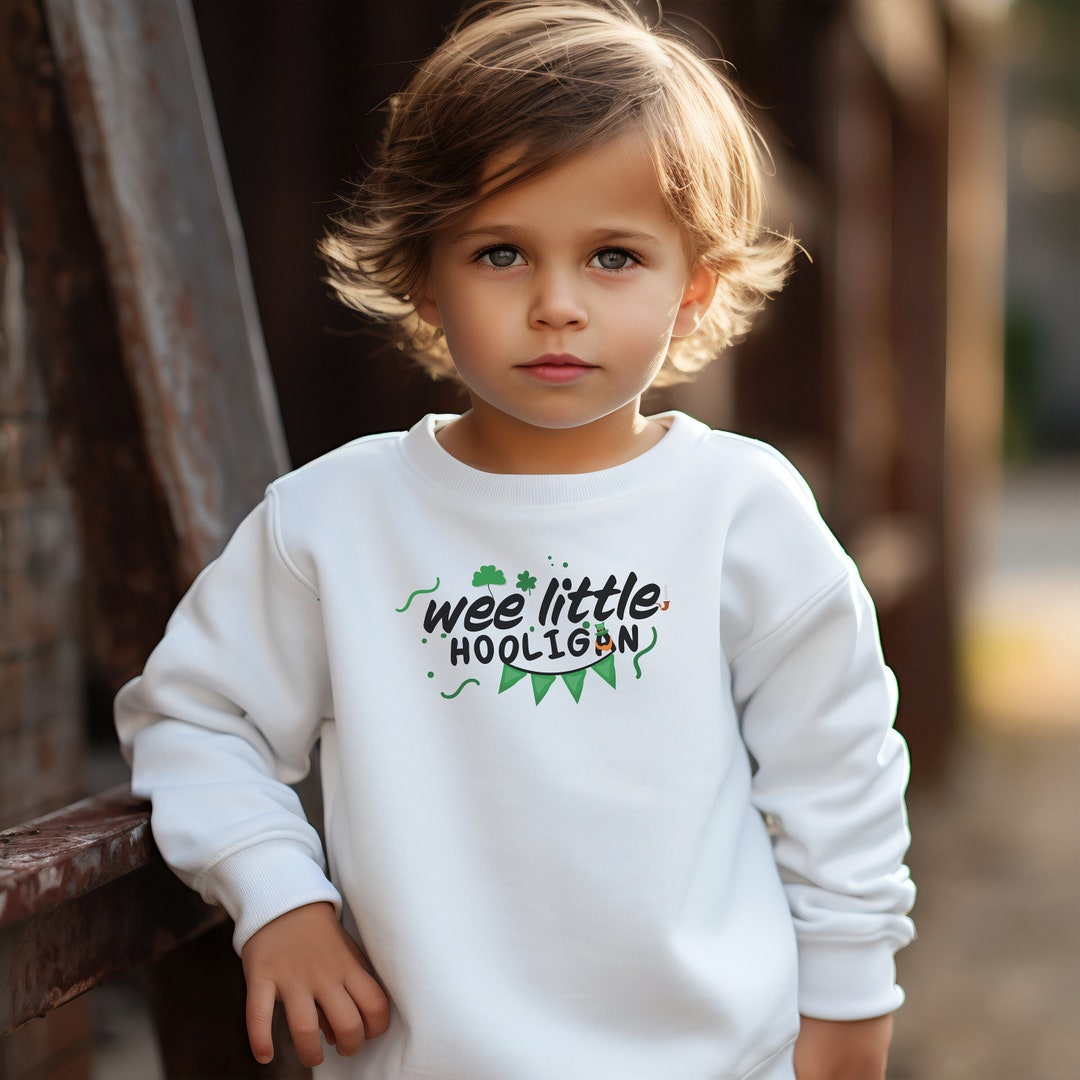 Wee Little Hooligan St.patricks Day Sweatshirt, Shamrock Hoodie, Irish ...