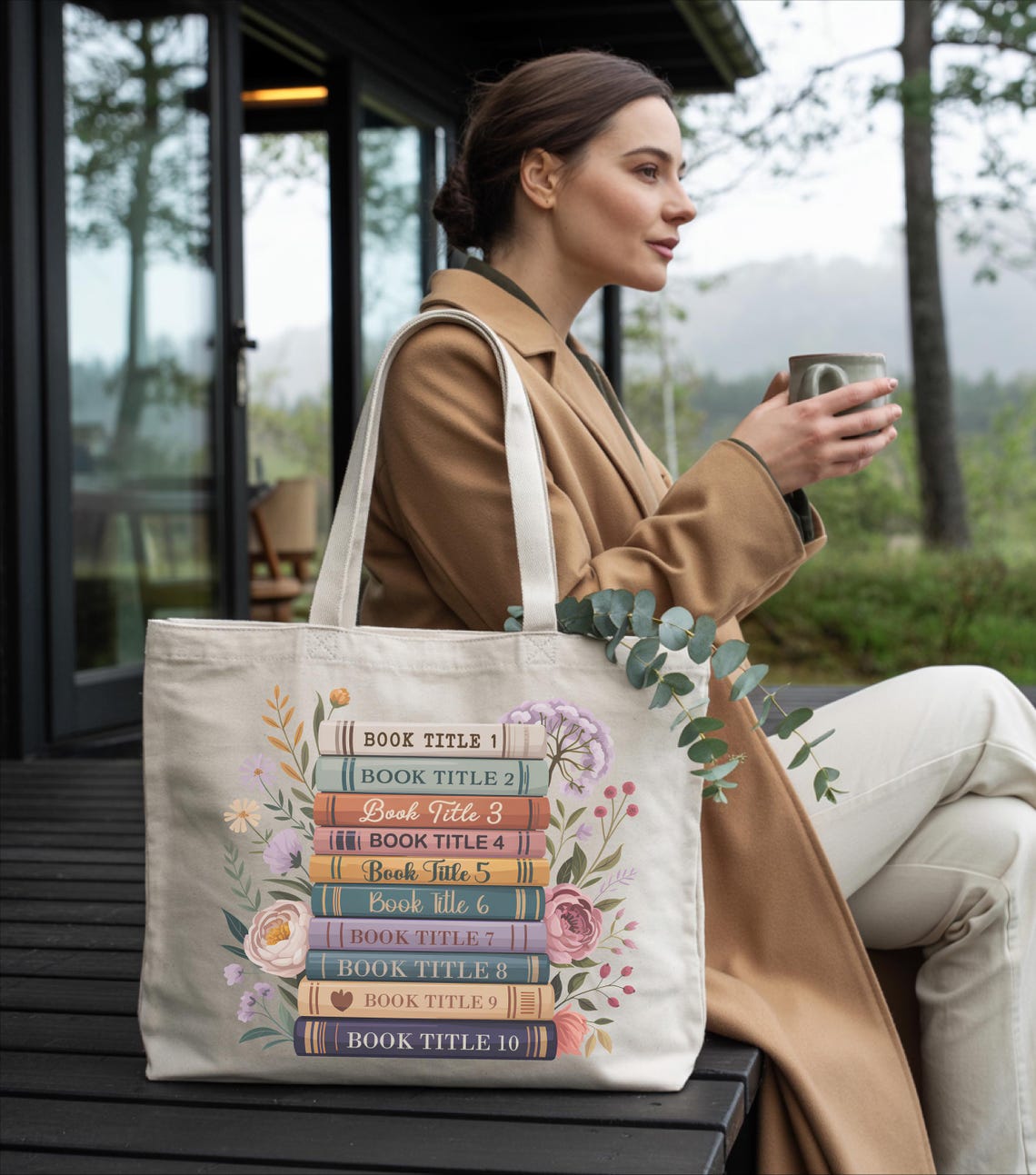 Custom Bookworm Zippered Tote Bag With Personalized Book Names ...