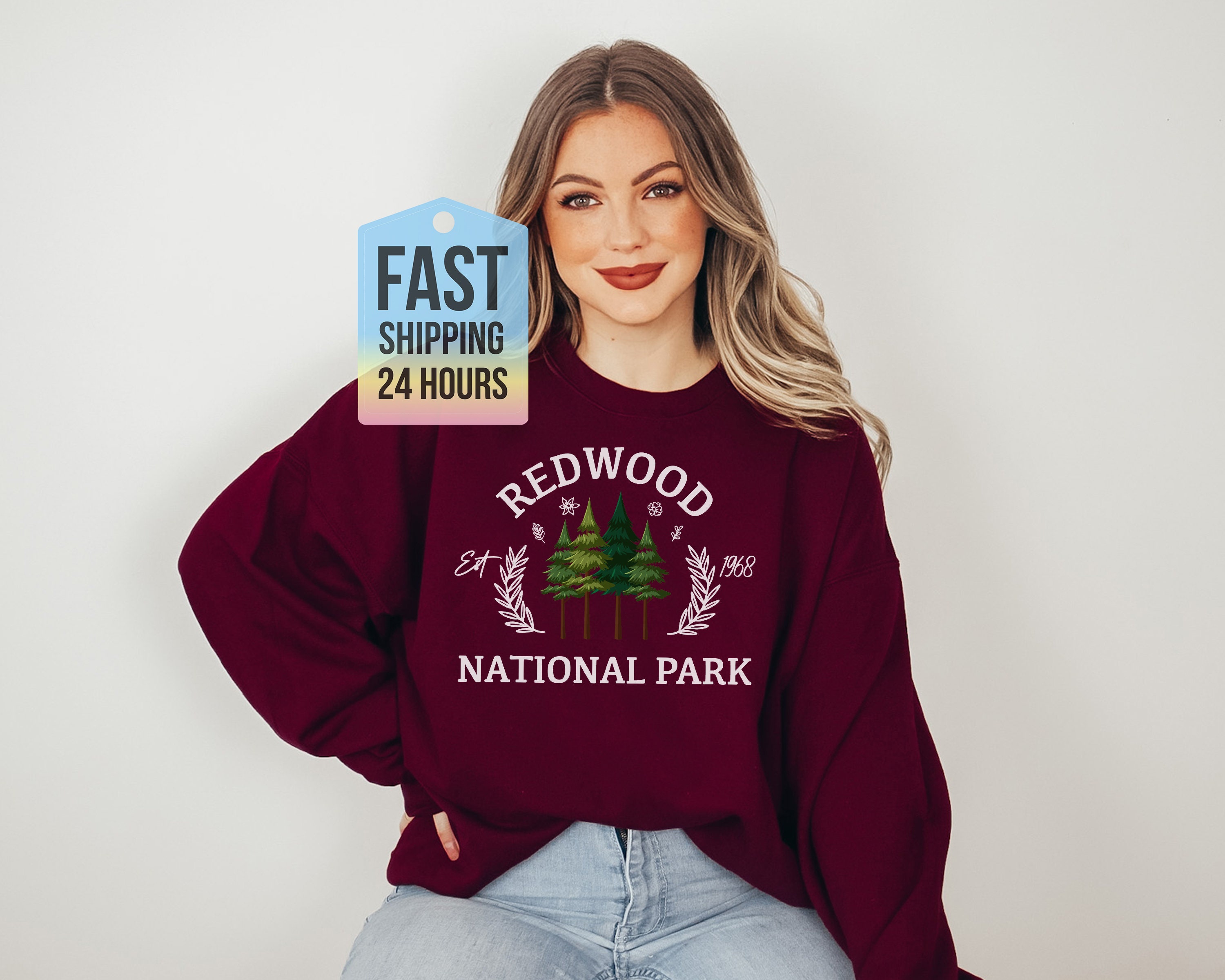 Redwood National Park Sweatshirt Pine Tree Sweatshirt - Etsy