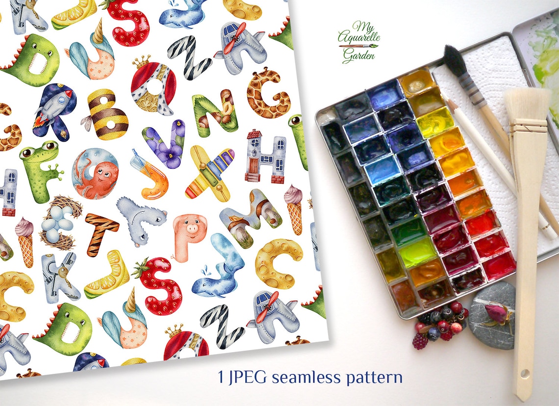 Alphabet Letters. Abcs Poster. Watercolor Printable Wall Art ...