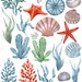 Ocean Creatures. Under the Sea. Corals, Seashells, Starfishesl ...