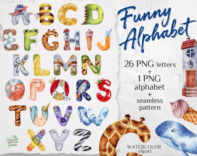 Alphabet Letters. Abcs Poster. Watercolor Printable Wall Art ...