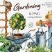 Gardening, Farm Scarecrow Wheelbarrow Watercolor Hand-painted Clipart ...