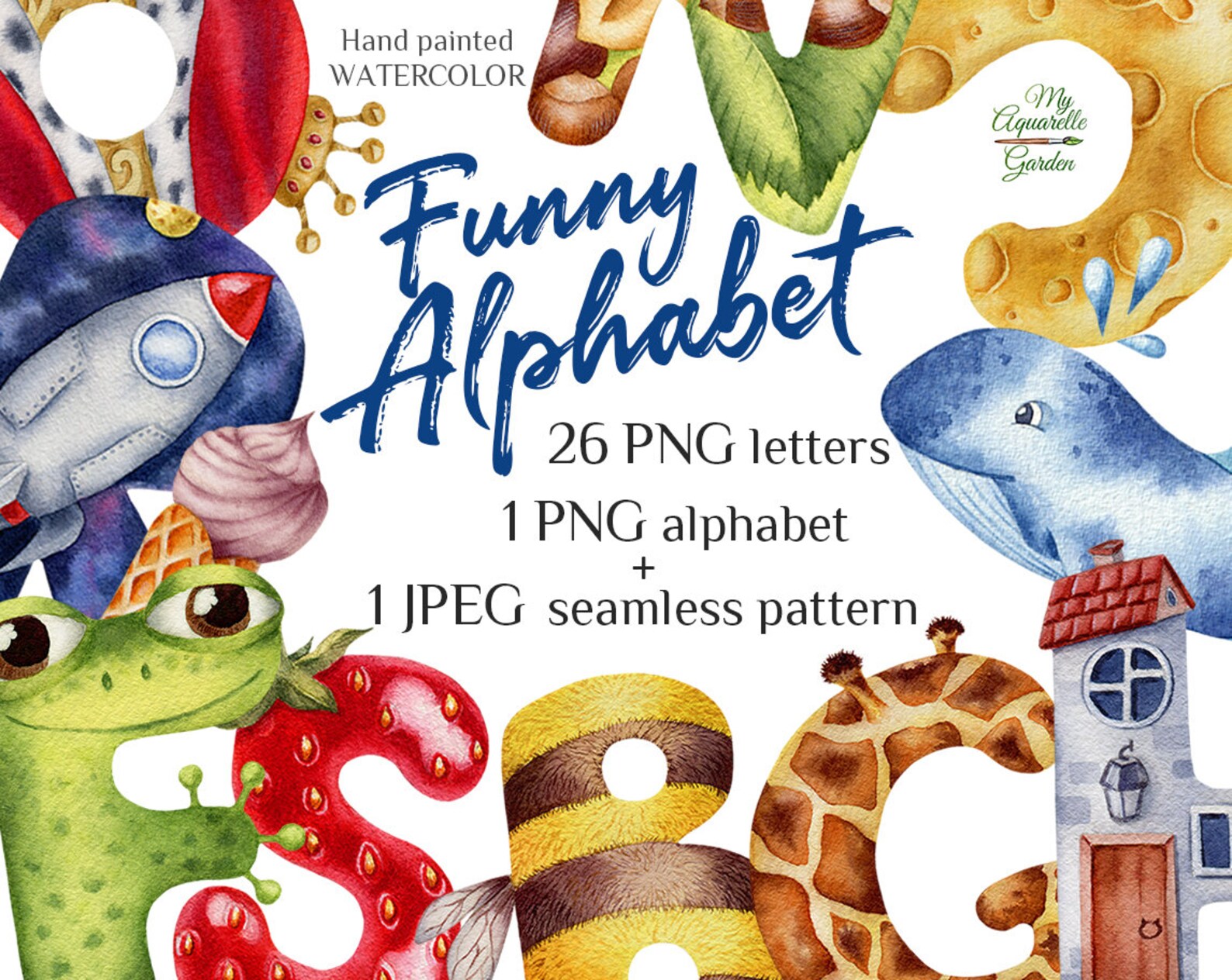 Alphabet Letters. Abcs Poster. Watercolor Printable Wall Art ...