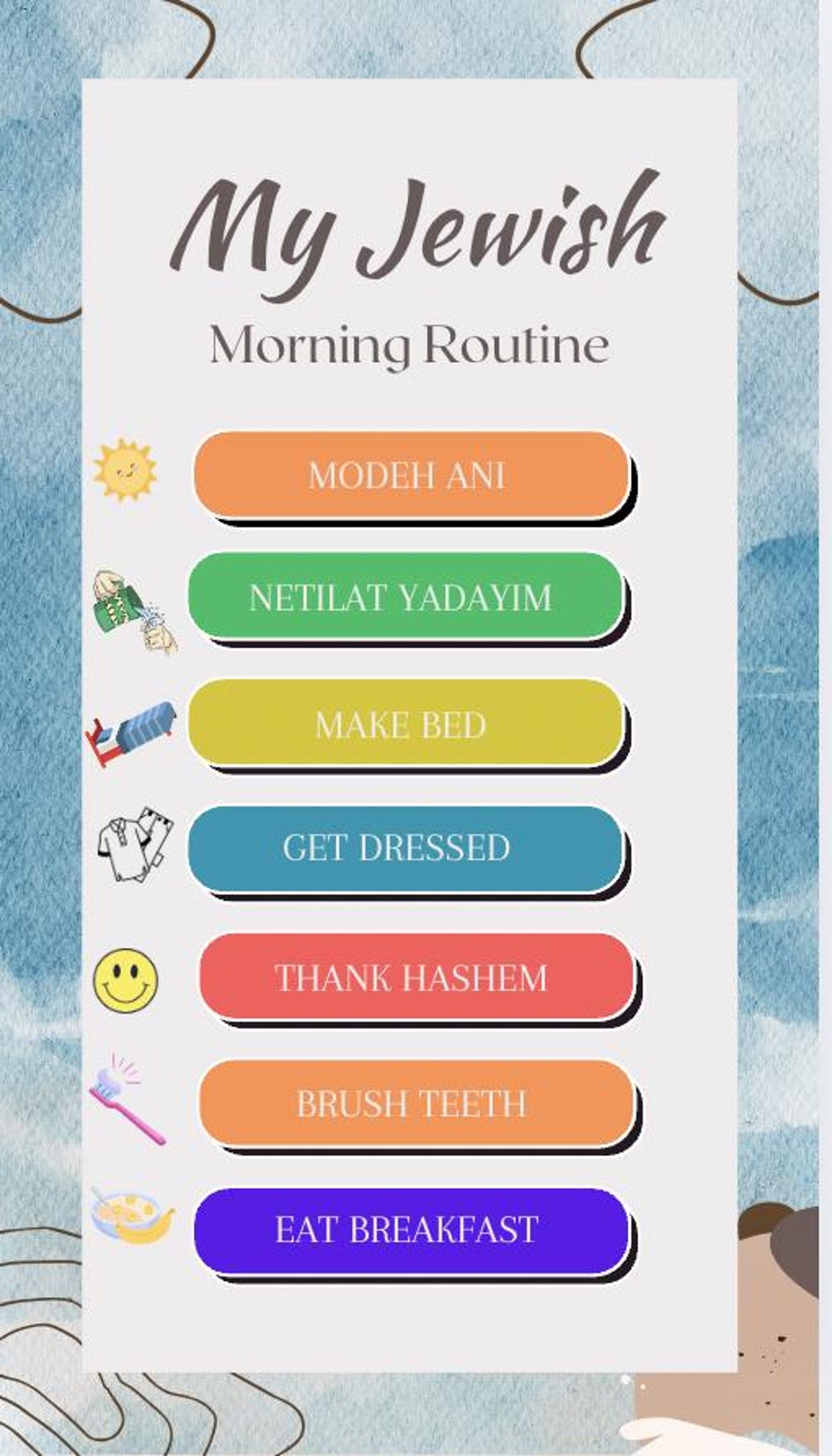 Kids Morning Routine Poster - Etsy