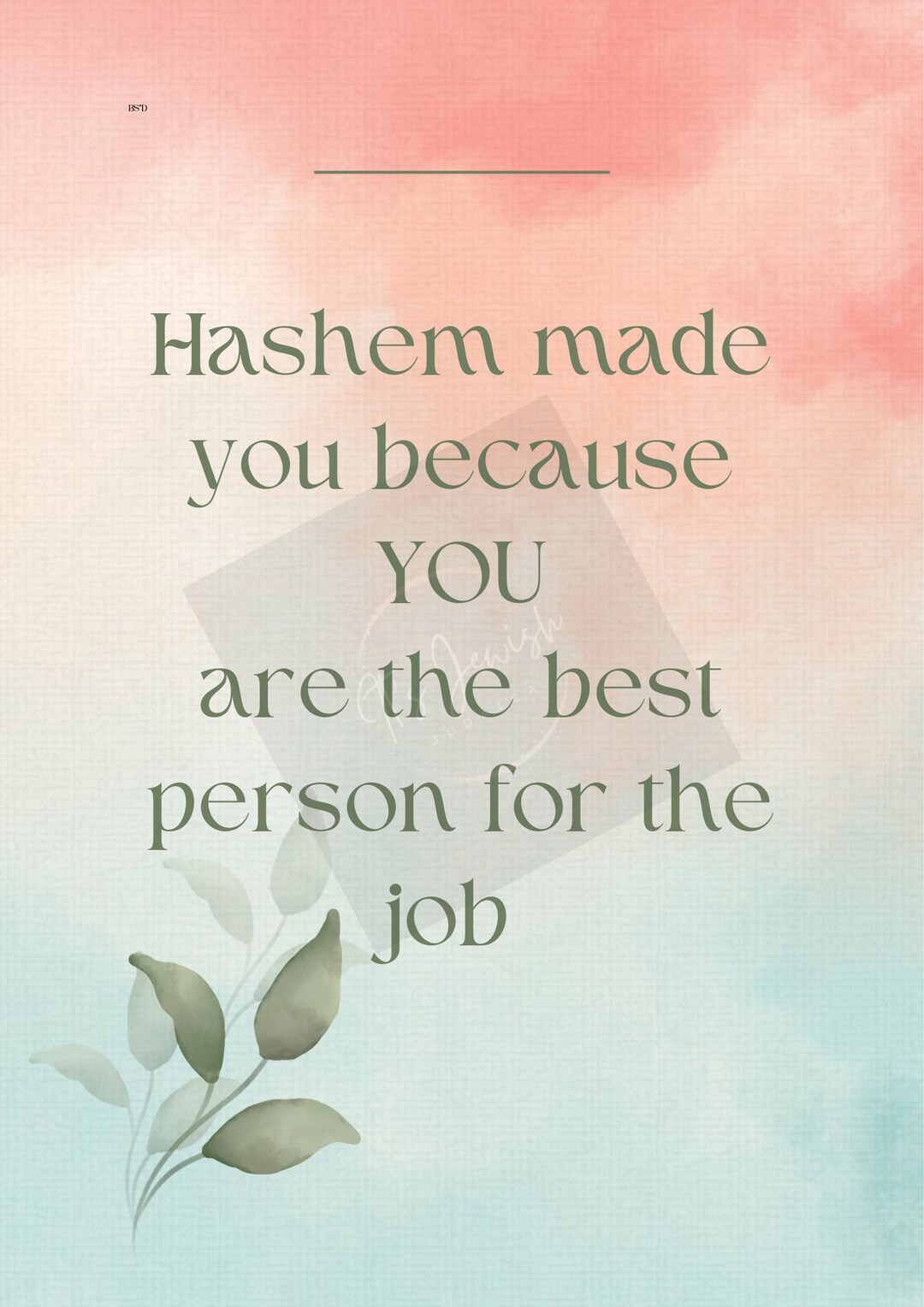Hashem Made You - Inspirational Poster Download - Etsy