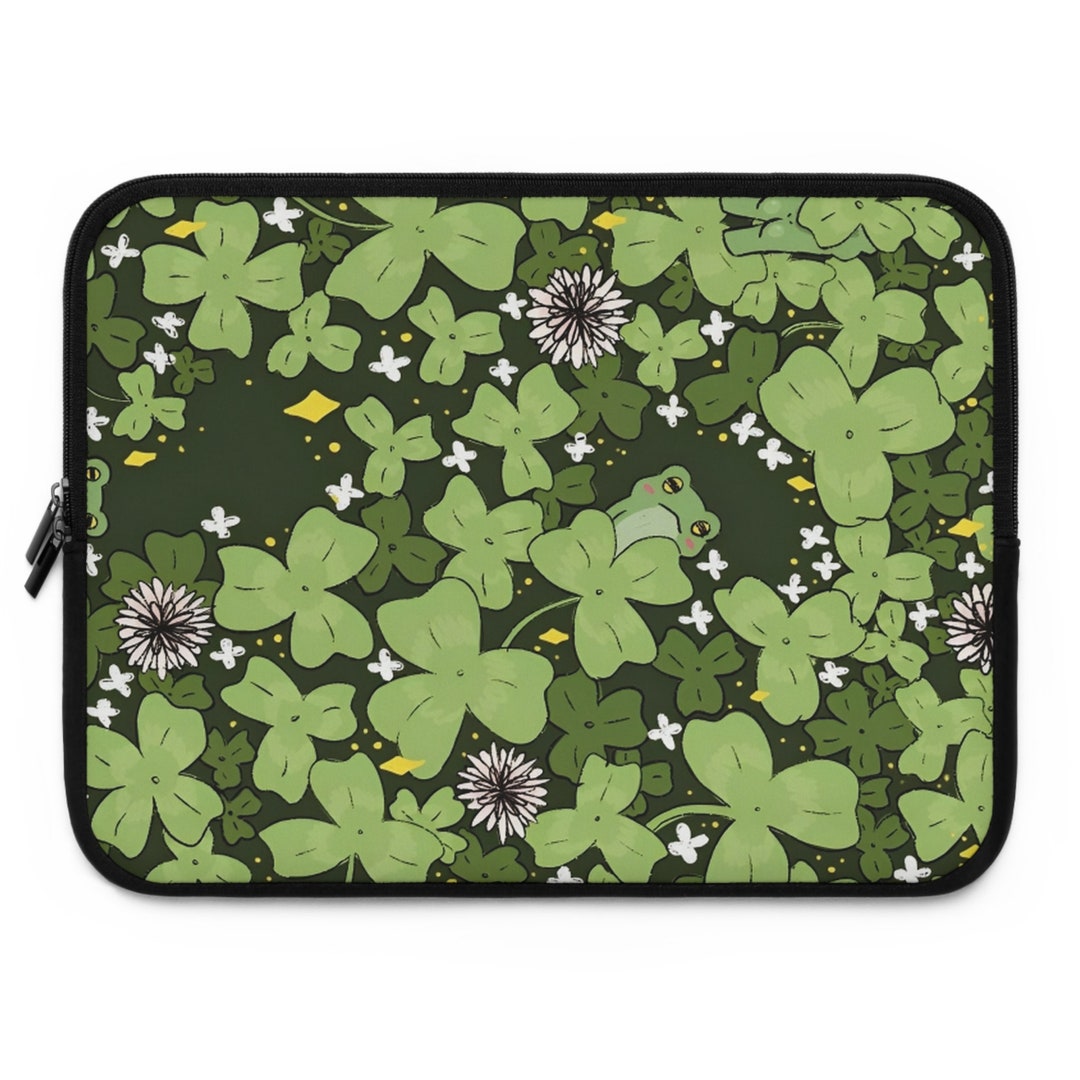 Cartoon Froggy and Lily Pads Laptop Cover Leap Into Style Laptop Sleeve ...