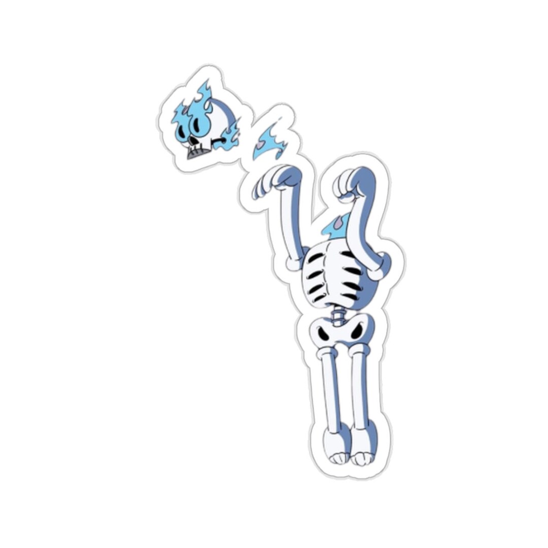 Dunking Bones Kitty Sticker Water Bottle Stickers Skelehoops Kitty ...