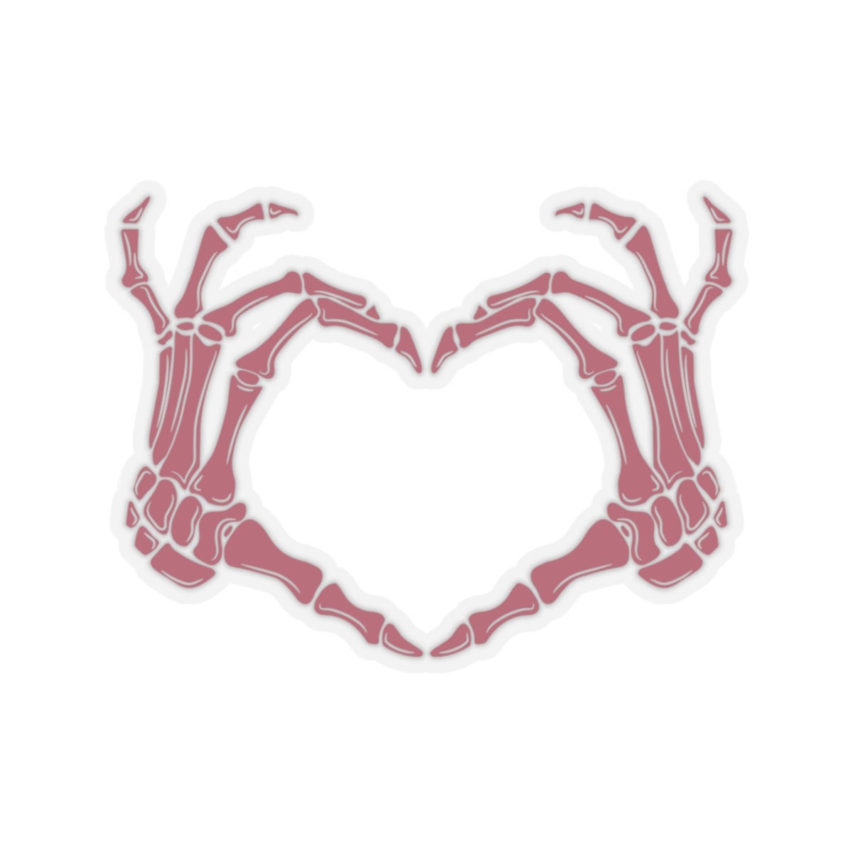 Skull & Bones Heart Sign Sticker Skeleton Heart Hands Sticker Water ...
