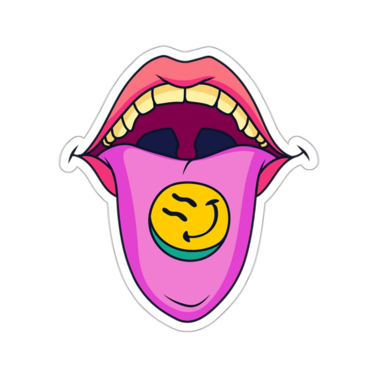 Psychedelic Tongue Sticker Colorful Mind's Utterance Sticker Expressive ...