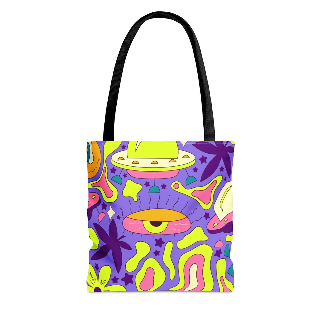 Colorful Psychedelic Tote Bag Cute and Funky Tote Trippy Imaginarium ...