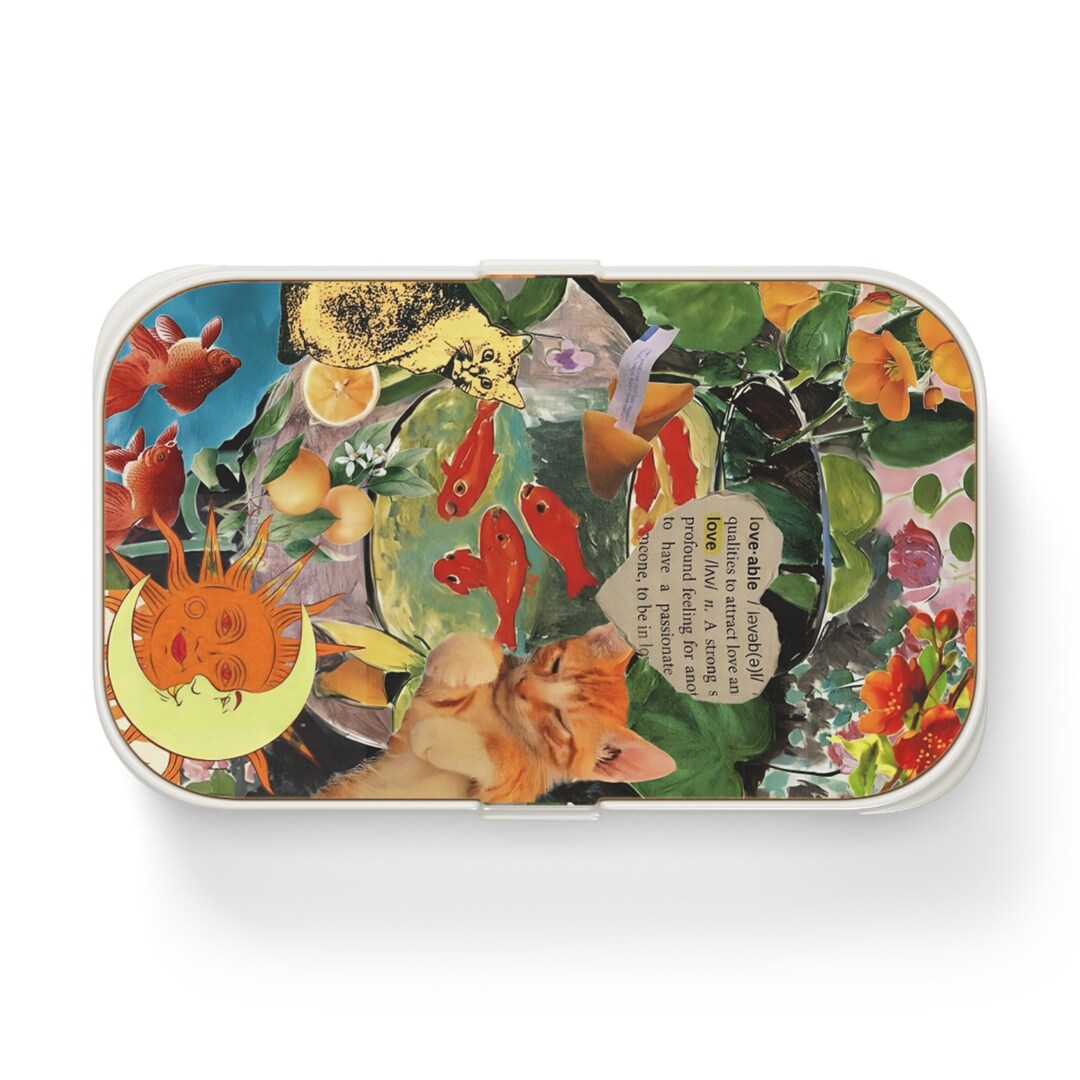 Kawaii Kitty Orange Delight Box Adorable Cat Love Collage Bento Box ...
