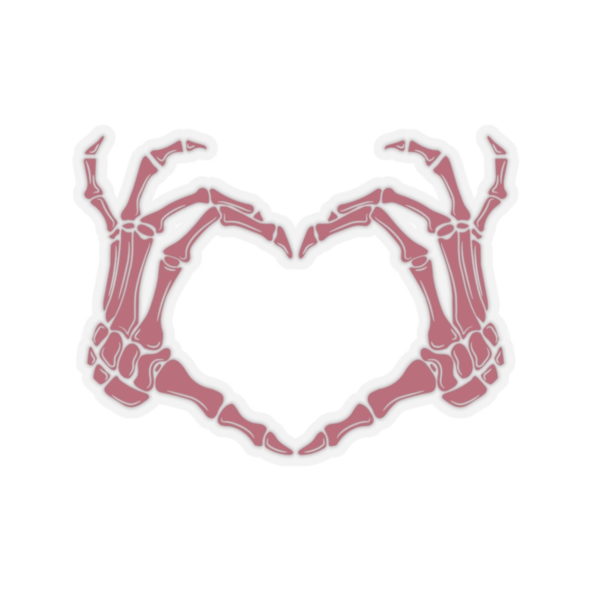 Skull & Bones Heart Sign Sticker Skeleton Heart Hands Sticker Water ...