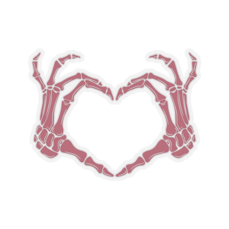 Skull & Bones Heart Sign Sticker Skeleton Heart Hands Sticker Water ...