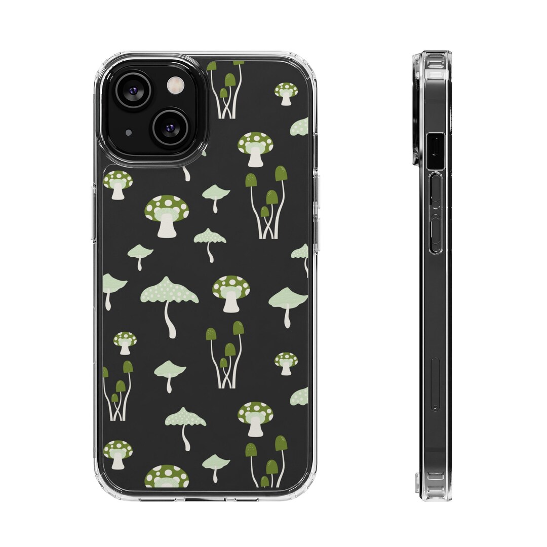 Green Mushrooms Clear Cases| Cute Mushroom Case| iPhone 13 12 11 Pro ...