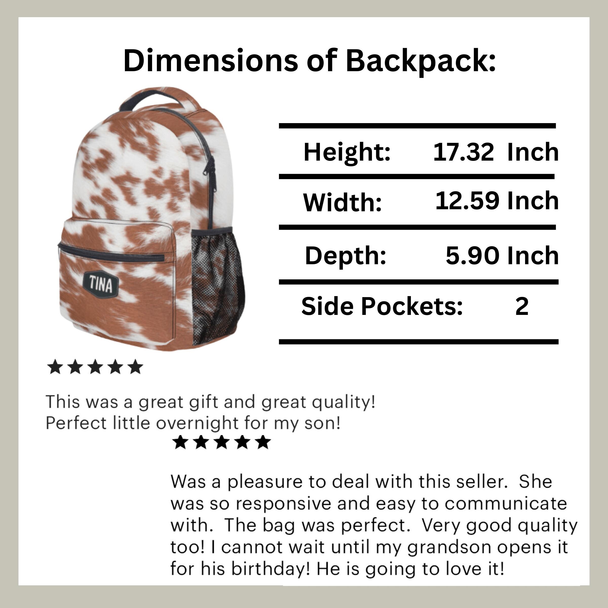 Rustic Cow Backpack With Name Personalized Faux Leather Backpack for ...