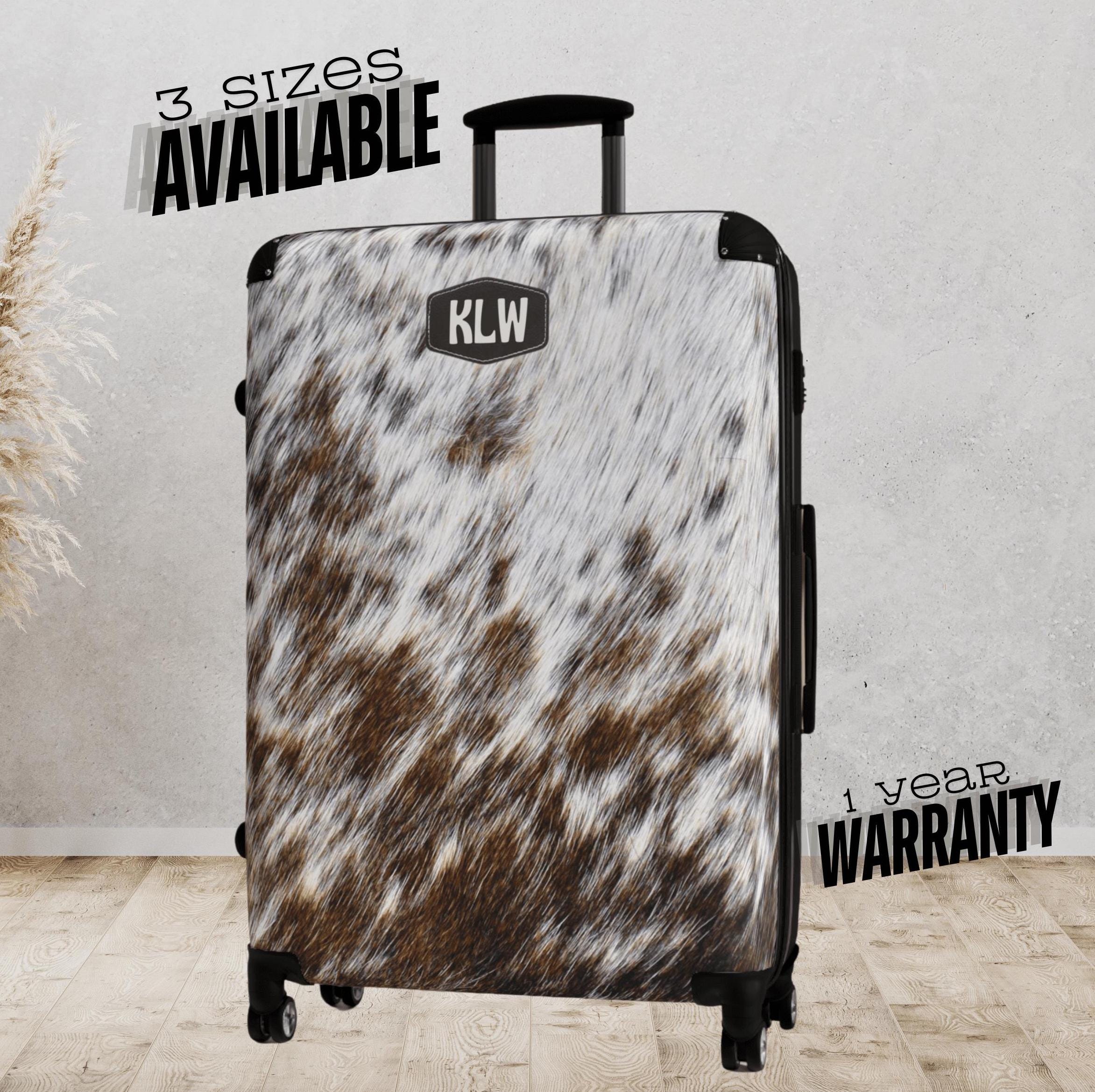 Cowhide Luggage Set Cow Hide Print Suitcase Personalized Gift Ideas for ...