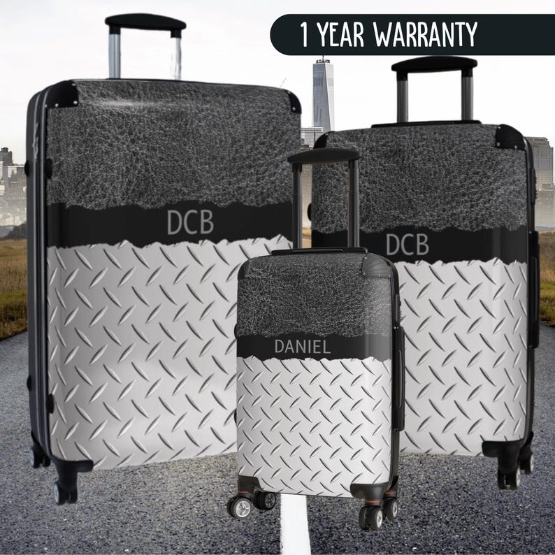 Masculine Fashion Luggage Set of 3 Size Suitcases With Name Custom ...