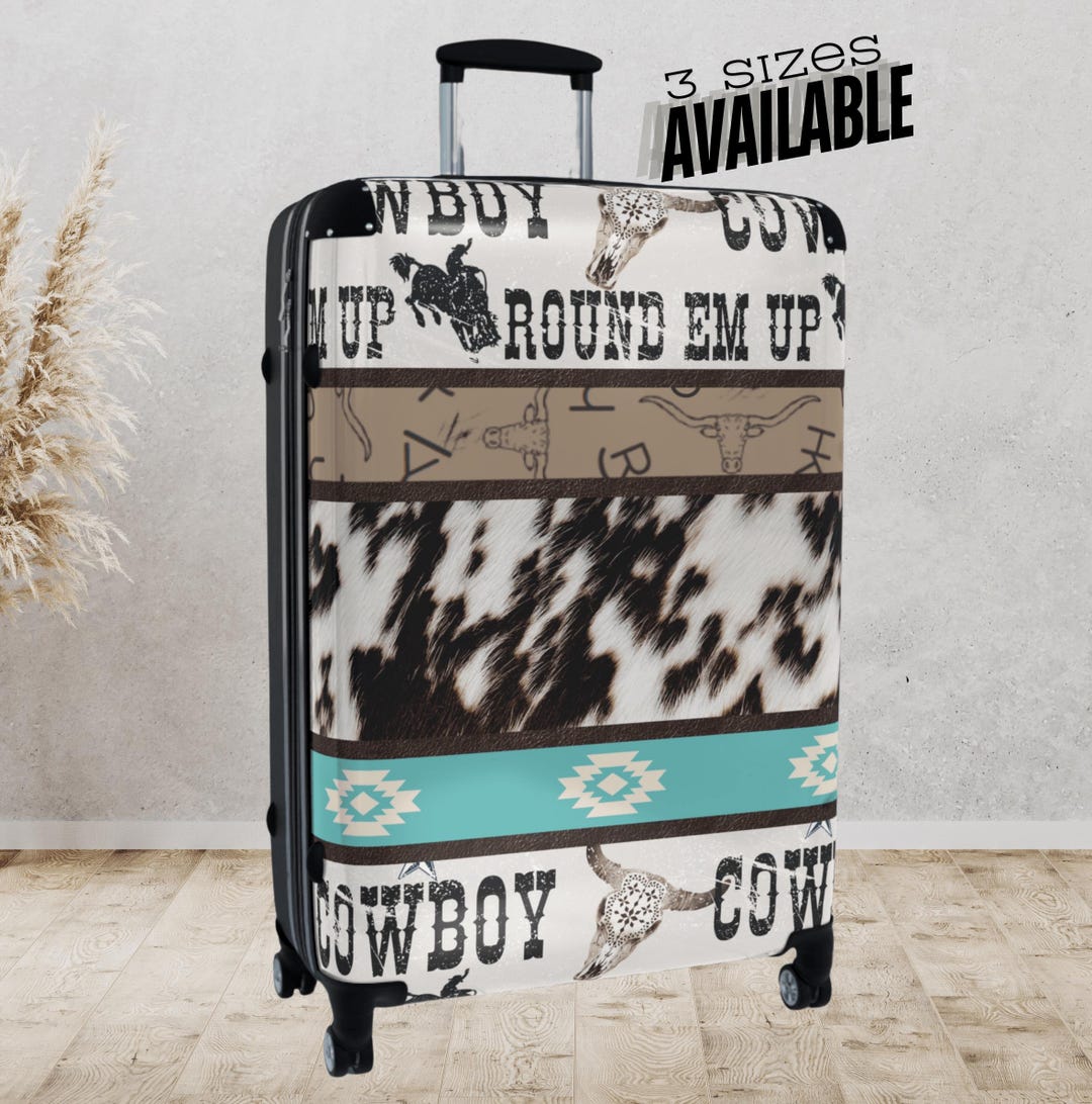 Cowhide Luggage Set Cowgirl Spinner Suitcase Travel Gift for Women ...