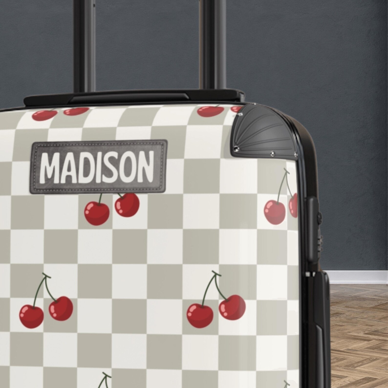 Checkerboard Cherries Luggage Set Trendy Travel Carry on Bag for Her ...