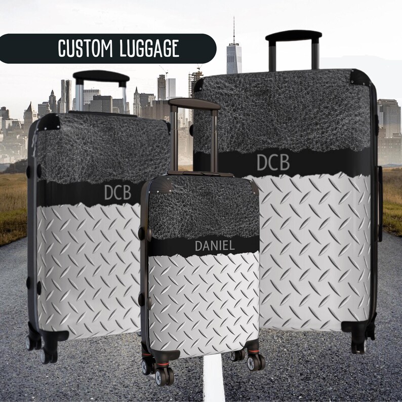 Masculine Fashion Luggage Set of 3 Size Suitcases With Name Custom ...